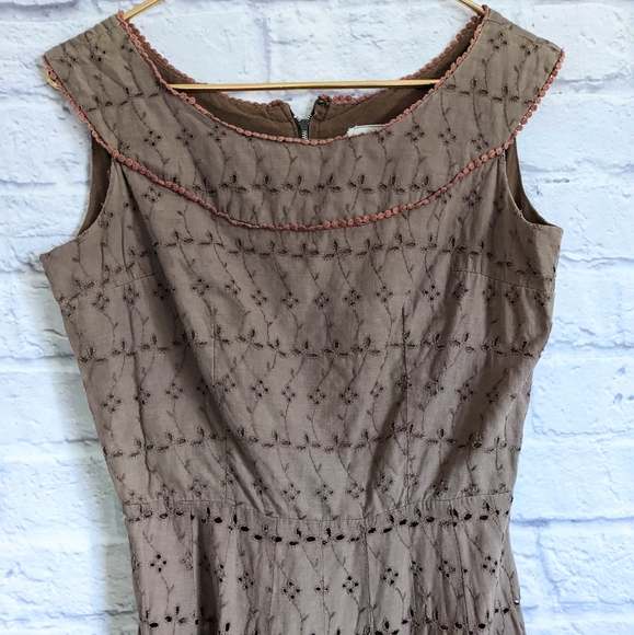 Vintage | Dresses | Vintage 5s Puritan By Forever Young Brown Eyelet ...
